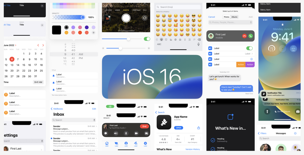 Повний набір елементів інтерфейсу iOS 16 для Figma - UXPUB 🇺🇦 Дизайн ...
